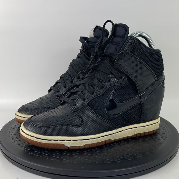 Nike | Shoes | Nike Dunk Sky Hi Essential Wedge Blackgum Leather ...
